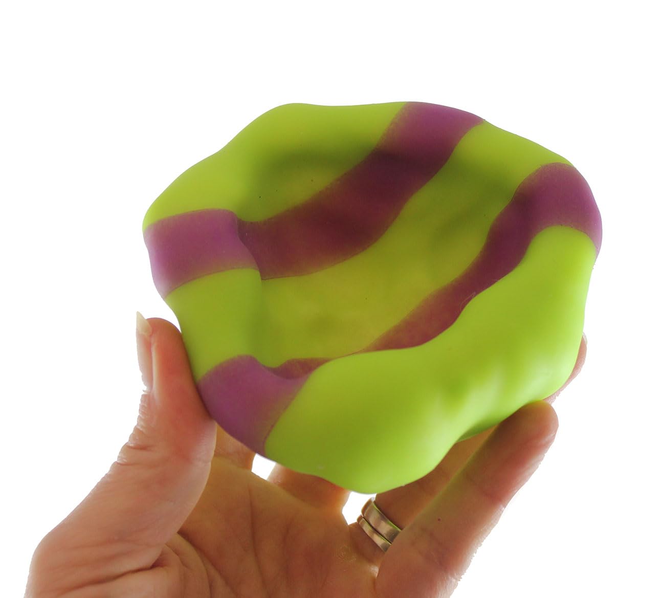 1 Striped Sand Filled Stress Ball - Moldable Ball with Granular Filling - Heavy Sensory, Stress, Squeeze Fidget Toy ADHD Special Needs Soothing (Random Color)