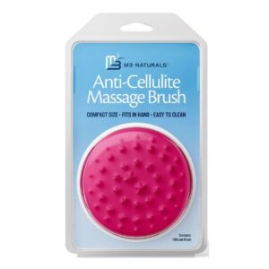 cellulite massager brush | anti cellulite silicone body scrubber - skin smoothing tighten tone exfoliate & firm skin use on scalp skin & muscles | handheld body scrub by m3 naturals