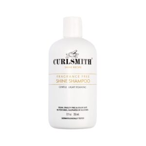 curlsmith - shine shampoo, gentle, sensitive, fragrance free cleanser for all curl and hair types, vegan (12 fl oz)