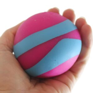 1 Striped Sand Filled Stress Ball - Moldable Ball with Granular Filling - Heavy Sensory, Stress, Squeeze Fidget Toy ADHD Special Needs Soothing (Random Color)