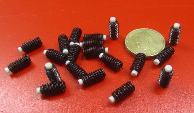 Black Oxide Steel Nylon Tip Set Screw 1/4"-20 x .500" Thread Length 20 pcs