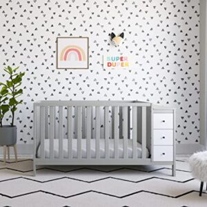 Storkcraft Malibu Customizable Convertible Crib (Pebble Gray with White) – GREENGUARD Gold Certified, Crib with Storage Drawers, Converts to Toddler Bed, Fits Standard Full-Size Crib Mattress