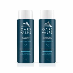 oars + alps men's sulfate free hair shampoo and conditioner set, infused with kelp and algae extracts, fresh ocean splash, 12 fl oz each