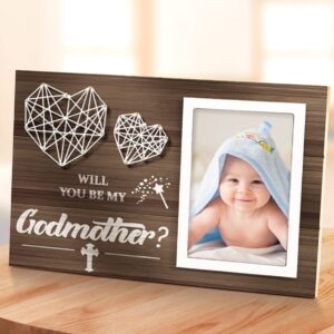 rivocoda godmother proposal gift, will you be my godmother, godmother gifts from godchild, picture frame gift for mother's day or birthday