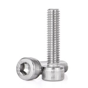 m5-0.8 x 25mm hex socket head cap screws bolts 304 stainless steel metric machine, allen hex drive, fully thread, 50pcs