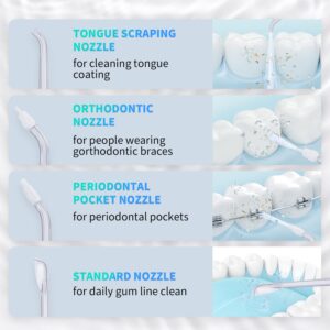 Water Flosser [Mini Cordless Portable] Oral Irrigator Water Teeth Cleaner Pick, Telescopic Water Tank, 3 Modes & IPX7 Waterproof, Home & Travel Water Flossers for Teeth, Braces Bridges Care.