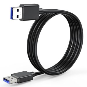 USB Cable 6 Feet 5-Pack, USB 3.0 A to A Male Cord Adapter Double End USB 2.0 Cord Male to Male for Hard Drive Enclosures, DVD Player, Laptop Cooler and More