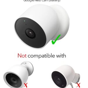 Wasserstein Weatherproof Gutter Mount Compatible with Google Nest Cam (Battery) (White) - Flexible Mounting for Nest Cam