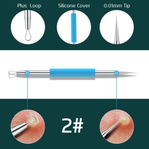 Best Acne Removal, Blackhead Remover, Pimple Comedone Extractor, Blemish Whitehead Removing, Popping Zit Tool, Popper Kit, for Nose Face