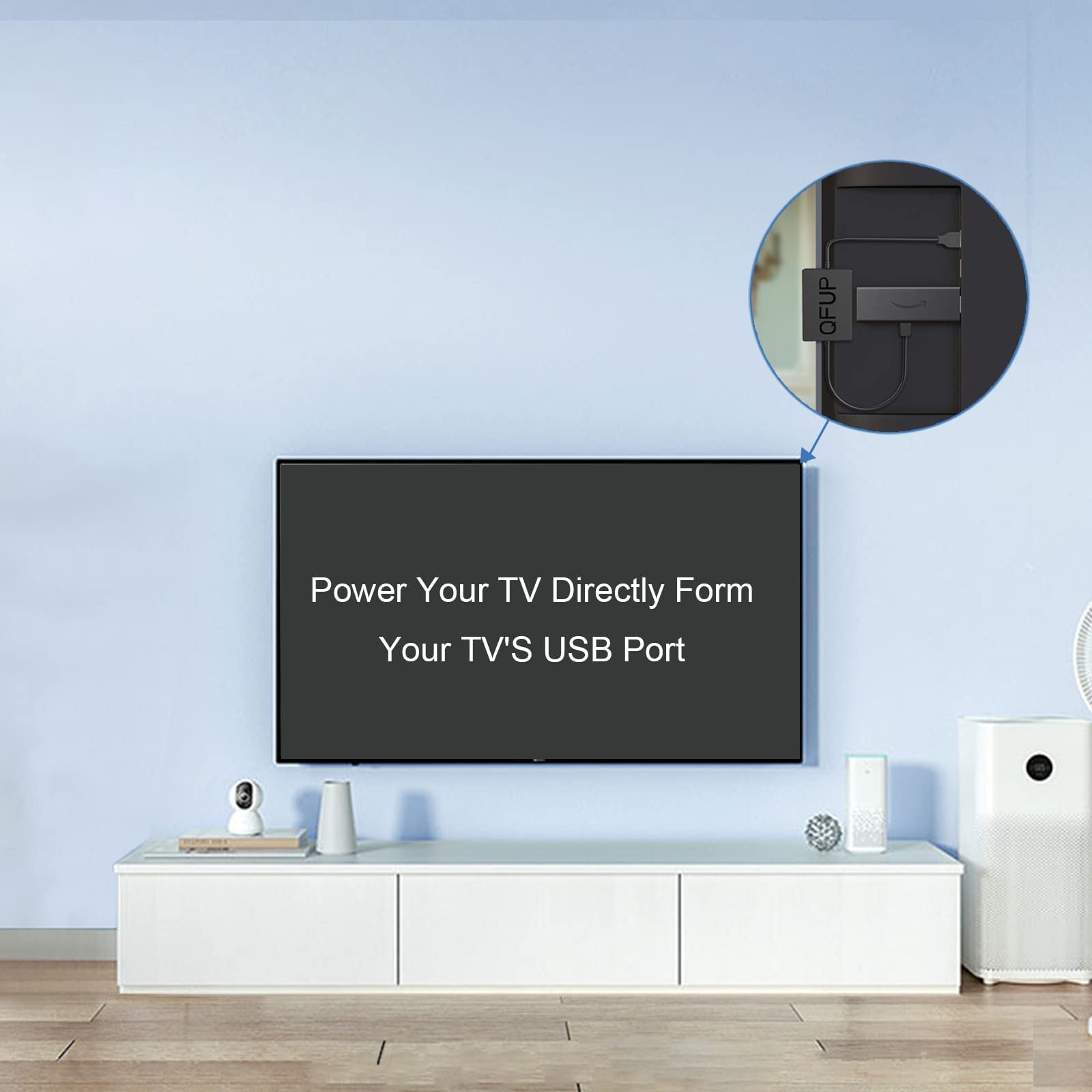 USB Power Cord for Fire Stick,Powers TV Sticks Directly from Your TV's Port,Eliminates AC Adapter and Messy Hanging Cable