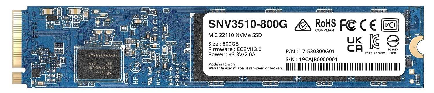 Synology M.2 22110 NVMe SSD SNV3510 800GB (SNV3510-800G)