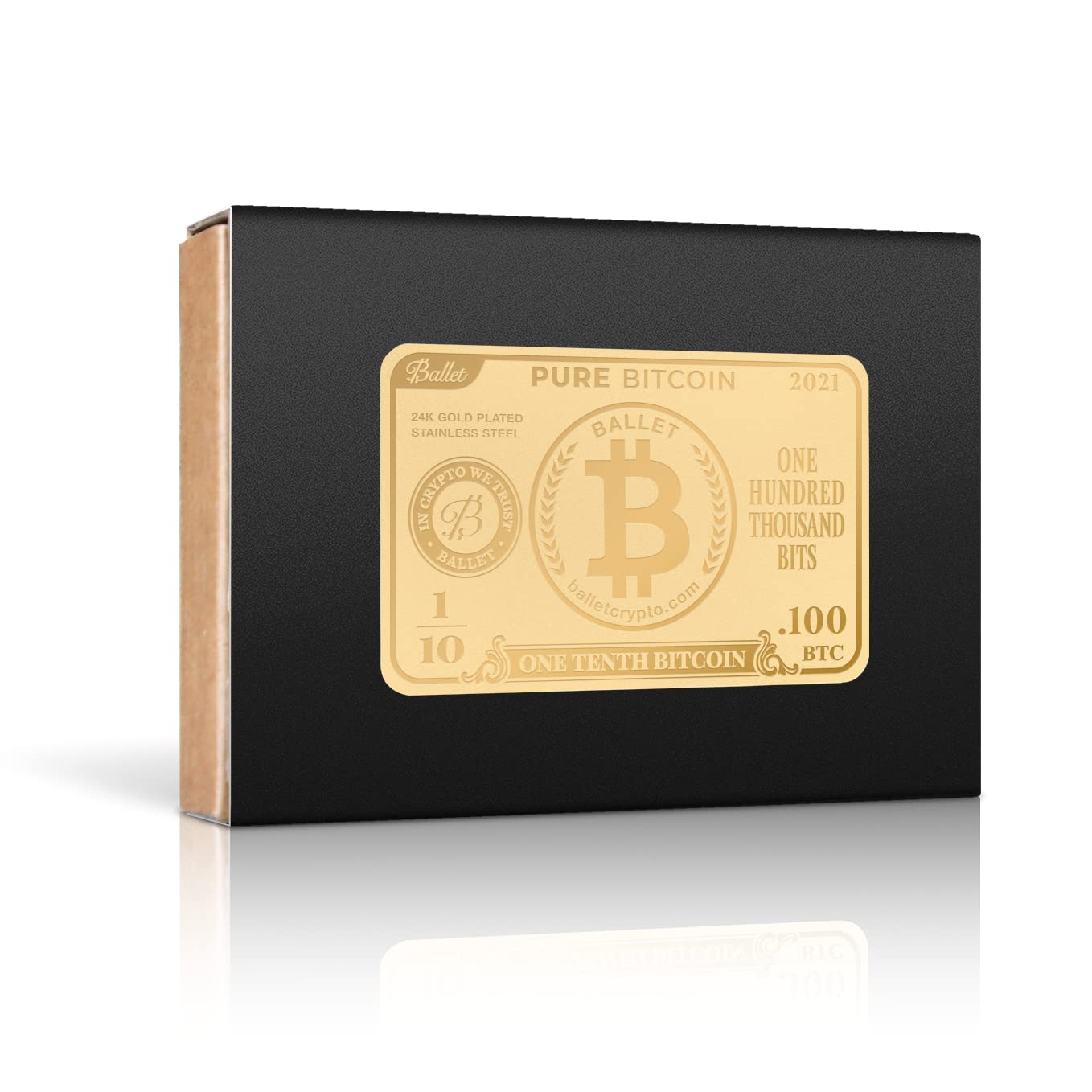 Ballet Pure Bitcoin (0.1 BTC) Wallet, Gold Edition - Physical Cryptocurrency Wallet, The Easiest Crypto Cold Storage Wallet (Single)