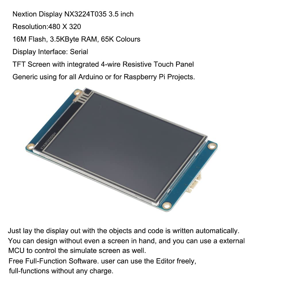 Ferwooh Nextion 3.5'' Display NX4832T035 Resistive Touch Screen + 5.0" NX4832T050 HMI TFT LCD Module