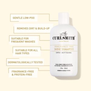 CURLSMITH - Shine Shampoo, Gentle, Sensitive, Fragrance Free Cleanser for All Curl and Hair Types, Vegan (12 fl oz)