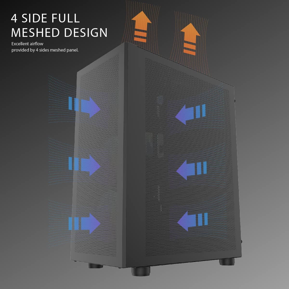 darkFlash DLC29 All Mesh PC Case ATX Mid Tower Case High Cooling Performance High Compatibility Gaming Case with USB 3.0 Type-C Interface (Black)