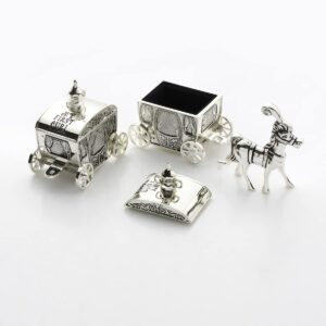 Unisaches Silver Plated My First Tooth & Curl Carriage Christening Present, 5.7 x 1.38x 2.17in