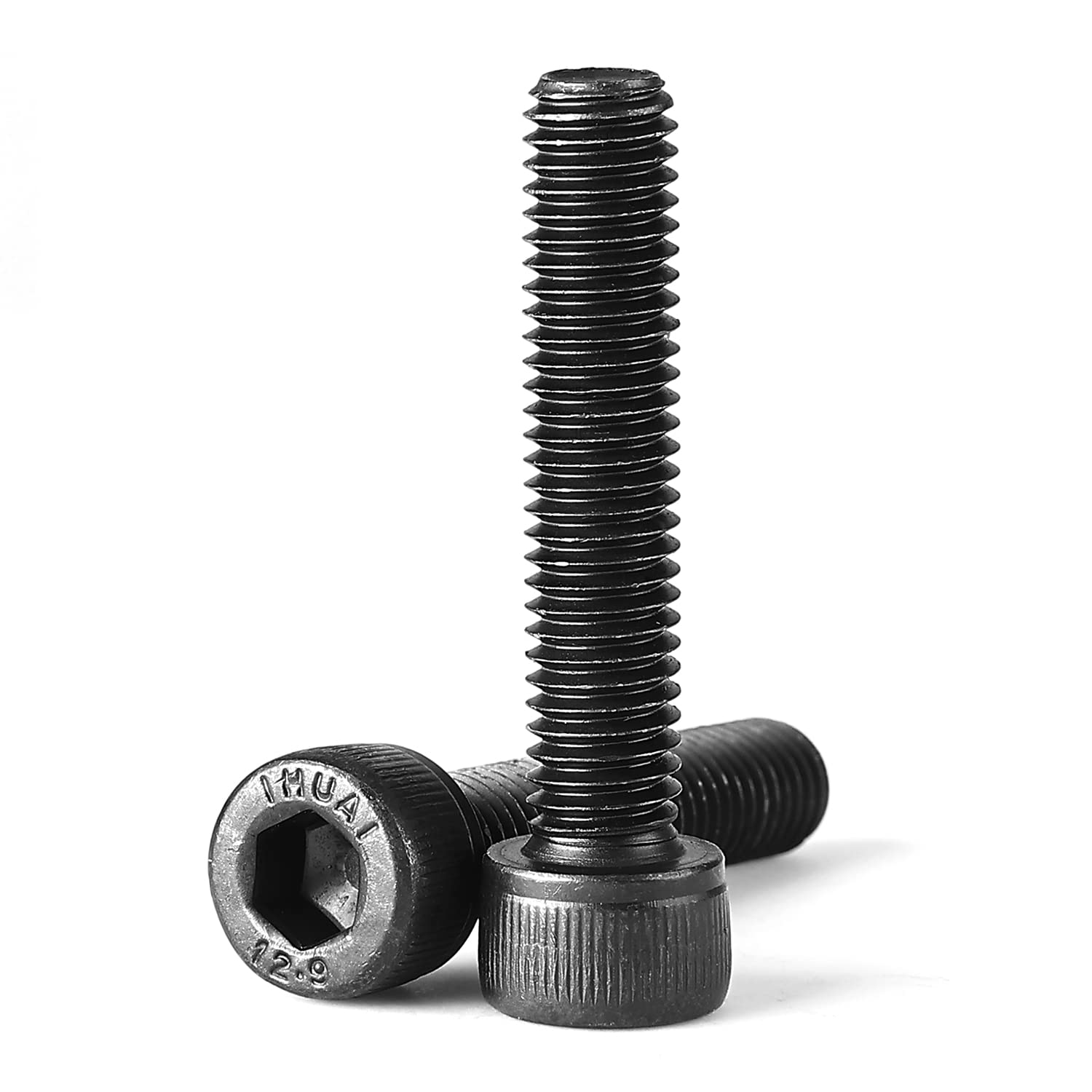 M5-0.8 x 45mm Hex Socket Head Cap Screws Bolts 12.9 Grade Alloy Steel, Black Oxide Finish, Metric Allen Hex Drive, Machine Fully Threaded 25PCS