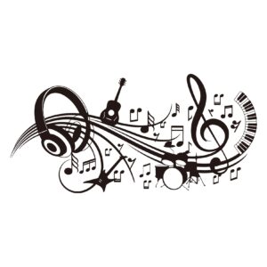 music vinyl wall decal musical instrument wall art living room kids room bedroom music room decor