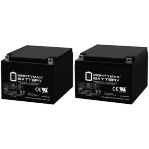 mighty max battery 12v 26ah replacement battery for tzora titan scooter - 2 pack