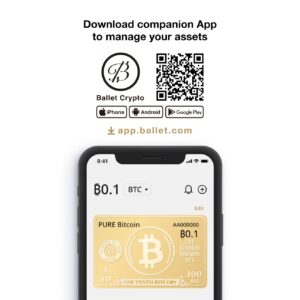 Ballet Pure Bitcoin (0.1 BTC) Wallet, Gold Edition - Physical Cryptocurrency Wallet, The Easiest Crypto Cold Storage Wallet (Single)