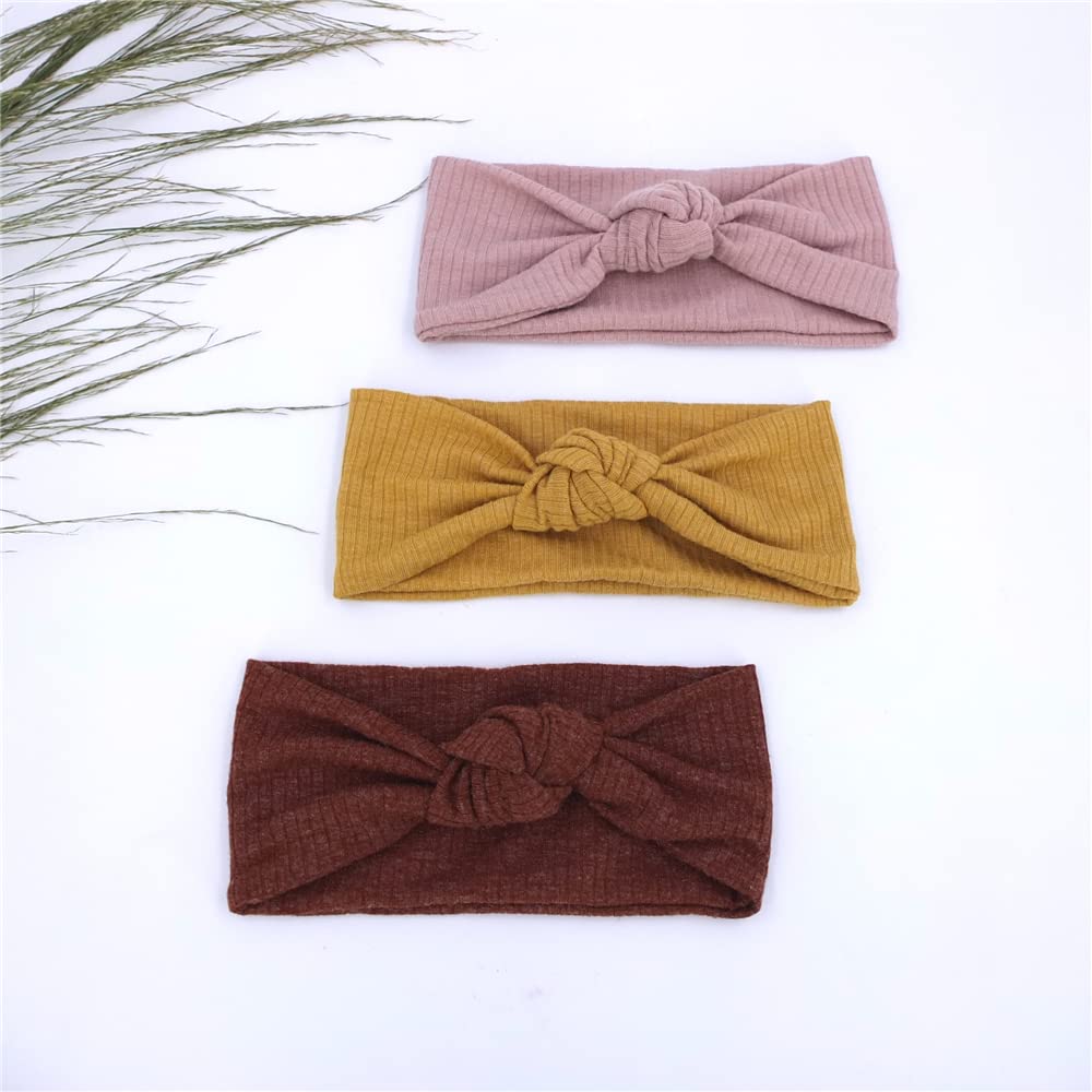 Sugarmelon Baby Headbands Stretchy Hairbands Hair Bow Elastics for Baby Girls Newborn Toddlers Infant Kids (Knot Headband Mustard)