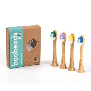 booheads - bamboo electric toothbrush heads | biodegradable eco-friendly sustainable recyclable | compatible with sonicare (mini 4)