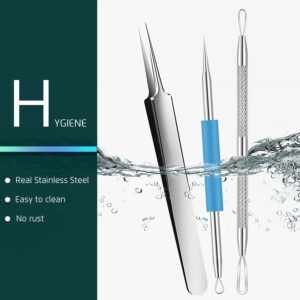 Best Acne Removal, Blackhead Remover, Pimple Comedone Extractor, Blemish Whitehead Removing, Popping Zit Tool, Popper Kit, for Nose Face