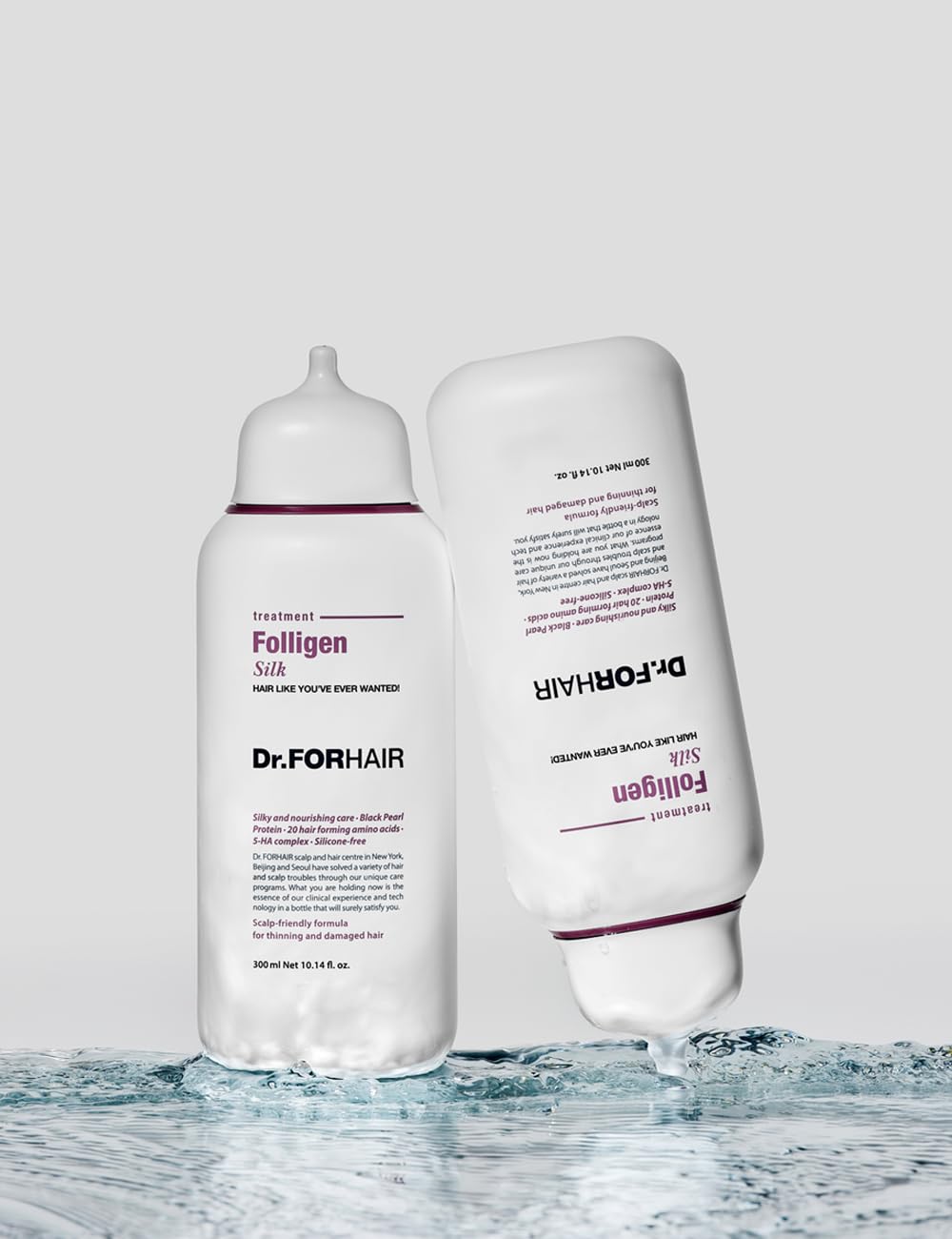 DR.FORHAIR Folligen Silk Treatment 10.14 fl oz 300 ml for Thinning Hair Dry Damaged Cuticles Growth Care Silicone Free