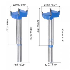 uxcell Tungsten Carbide Forstner Drill Bit Set 23mm 24mm, Woodworking Wood Hole Opener Hinge Hole Drilling Boring Bit Cutter