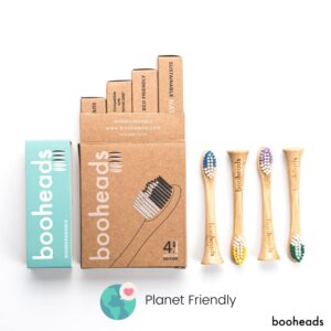 booheads - Bamboo Electric Toothbrush Heads | Biodegradable Eco-Friendly Sustainable Recyclable | Compatible with Sonicare (Mini 4)