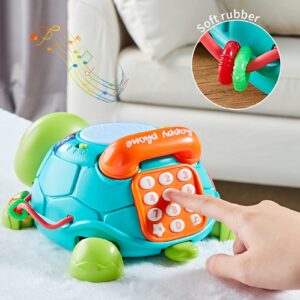 Bu-buildup Musical Turtle Toy, Baby Crawling Toys with Music and LED Lights, Toys to Encourage Crawling, Baby Toy with Music and LED Lights for Boys & Girl 18 Months+