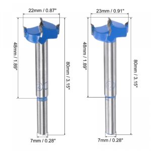 uxcell Tungsten Carbide Forstner Drill Bit Set 22mm 23mm, Woodworking Wood Hole Opener Hinge Hole Drilling Boring Bit Cutter