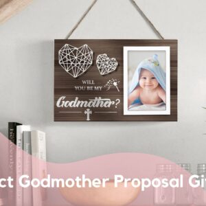 Rivocoda Godmother Proposal Gift, Will You Be My Godmother, Godmother Gifts from Godchild, Picture Frame Gift for Mother's Day or Birthday