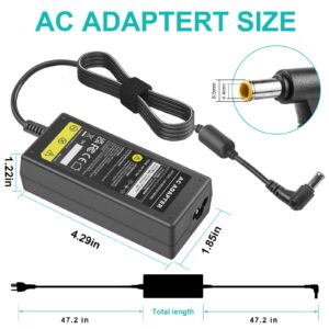 Fancy Buying 65W 19V 3.16A Replacement Charger Adapter for LG LED LCD Monitor Widescreen HDTV, Power Cord for LG Electronics 19” 20” 22” 23” 24” 27” Power Supply, 19V, AC, DC,8Ft.