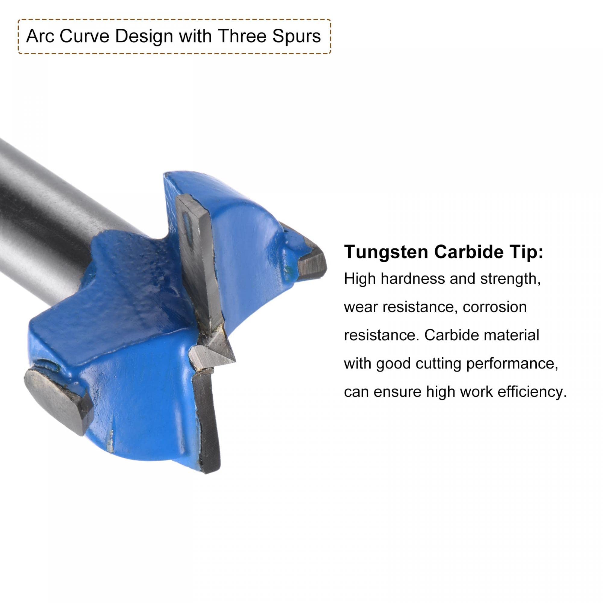 uxcell Tungsten Carbide Forstner Drill Bit Set 22mm 23mm, Woodworking Wood Hole Opener Hinge Hole Drilling Boring Bit Cutter