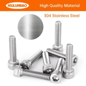 M6-1.0 x 16mm Hex Socket Head Cap Screws Bolts 304 Stainless Steel Allen Hex Drive, Machine Metric Fully Thread, 25PCS