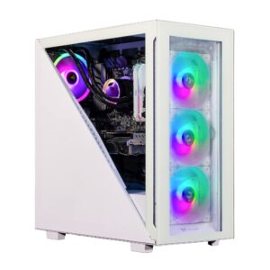 velztorm gladio cto powerful gaming desktop pc liquid-cooled (amd ryzen 9 5900x 12-core, 64gb ddr4, 4tb pcie ssd + 6tb hdd (3.5), geforce rtx 3090 24gb, wrgb fans, ac wifi, bt, win 10 home) velz0002