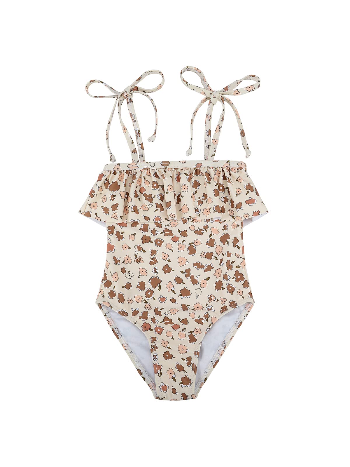 Century Star Girls Swimsuits Toddler Girls?Bathing Suits One Piece Swimsuits Toddler Girls?Swimwear Khaki Flower2-3T