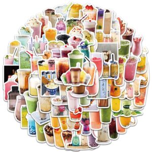 Yaroelrd 90 Summer Juice Drink Stickers Milk Tea Decals Notebook Phone Diary Kettle Vinyl Waterproof Stickers Kids Teen Adult Fashion Aesthetic Drink Stickers, Multicolor, 1.2-2 inches