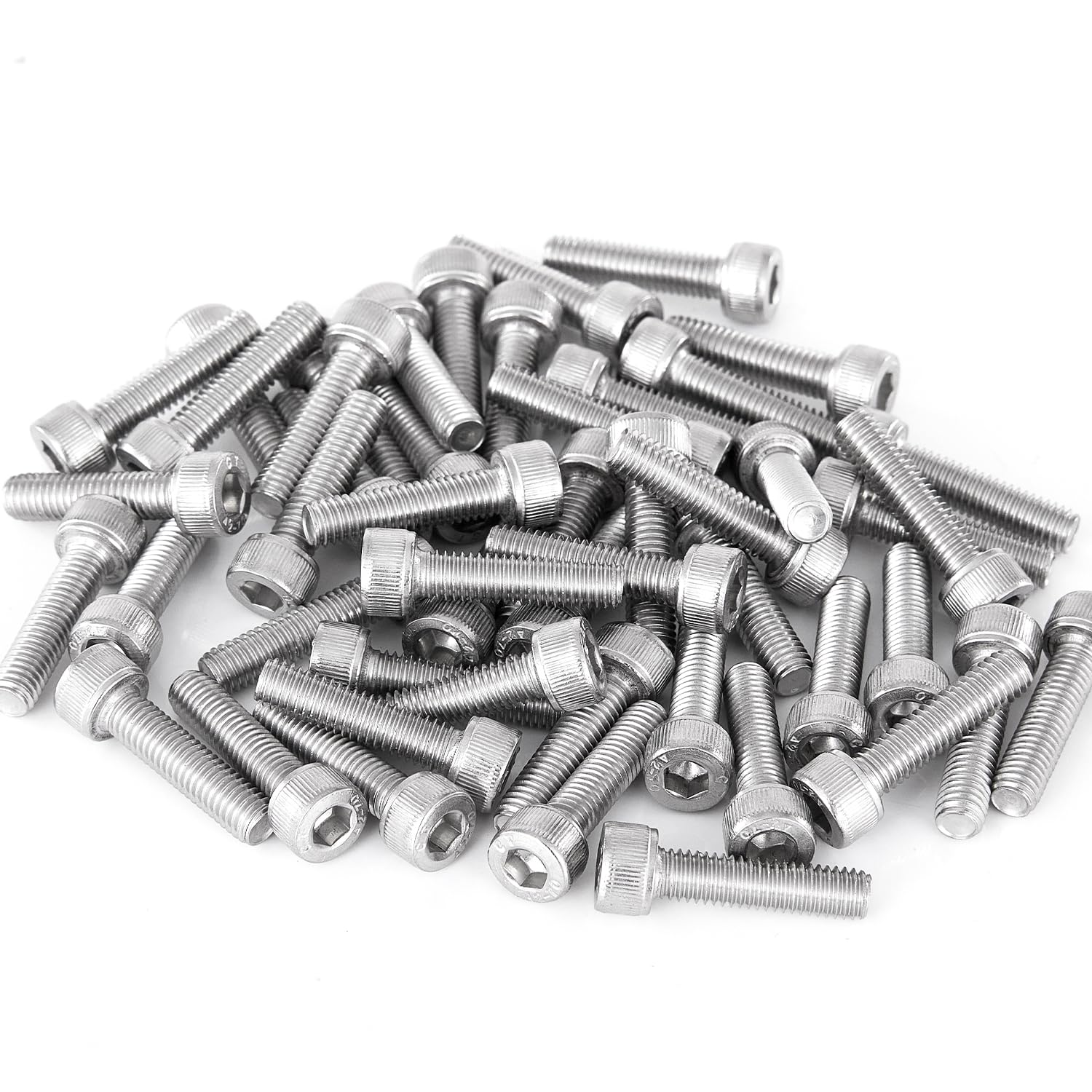 M5-0.8 x 25mm Hex Socket Head Cap Screws Bolts 304 Stainless Steel Metric Machine, Allen Hex Drive, Fully Thread, 50PCS