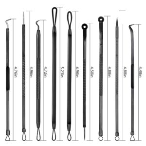 19 Pcs Blackhead Remover Pimple Popper Tool Kit,Professional Blackhead Extractor Tool for Nose Face, Stainless Comedone Extractor, Blemish Whitehead Popping Tool with Portable Metal Case (Black)