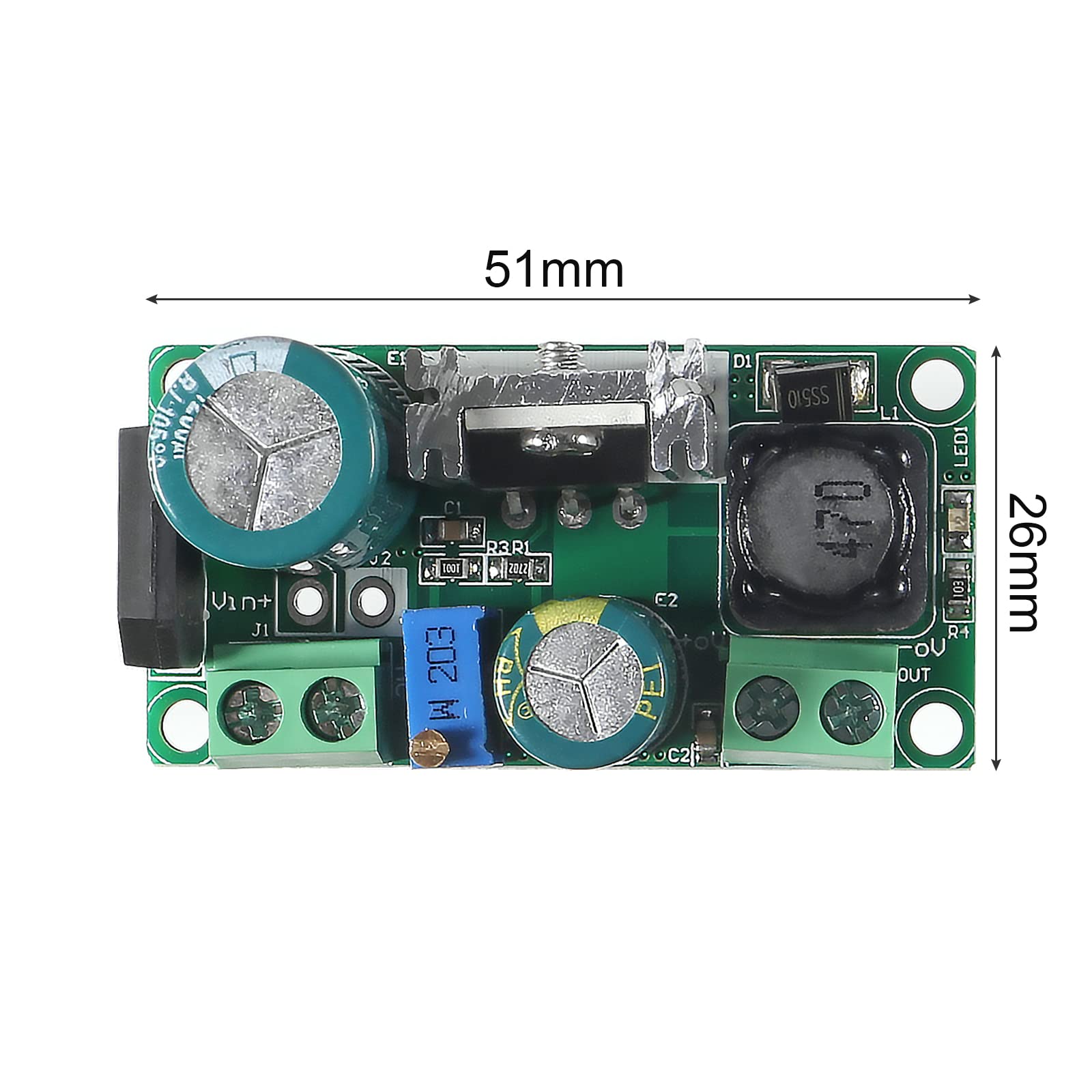 Alinan 8pcs AC/DC to DC Step Down Buck Converter AC 5-30V DC 5-48V 24V 36V 48V to DC 2.5-35V 12V Voltage Regulator Board 2A Adjustable Volt Power Supply Module