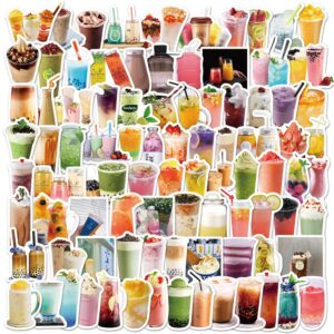 Yaroelrd 90 Summer Juice Drink Stickers Milk Tea Decals Notebook Phone Diary Kettle Vinyl Waterproof Stickers Kids Teen Adult Fashion Aesthetic Drink Stickers, Multicolor, 1.2-2 inches