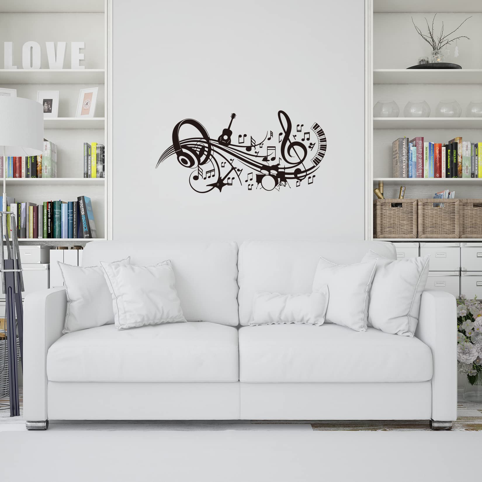 Music Vinyl Wall Decal Musical Instrument Wall Art Living Room Kids Room Bedroom Music Room Decor