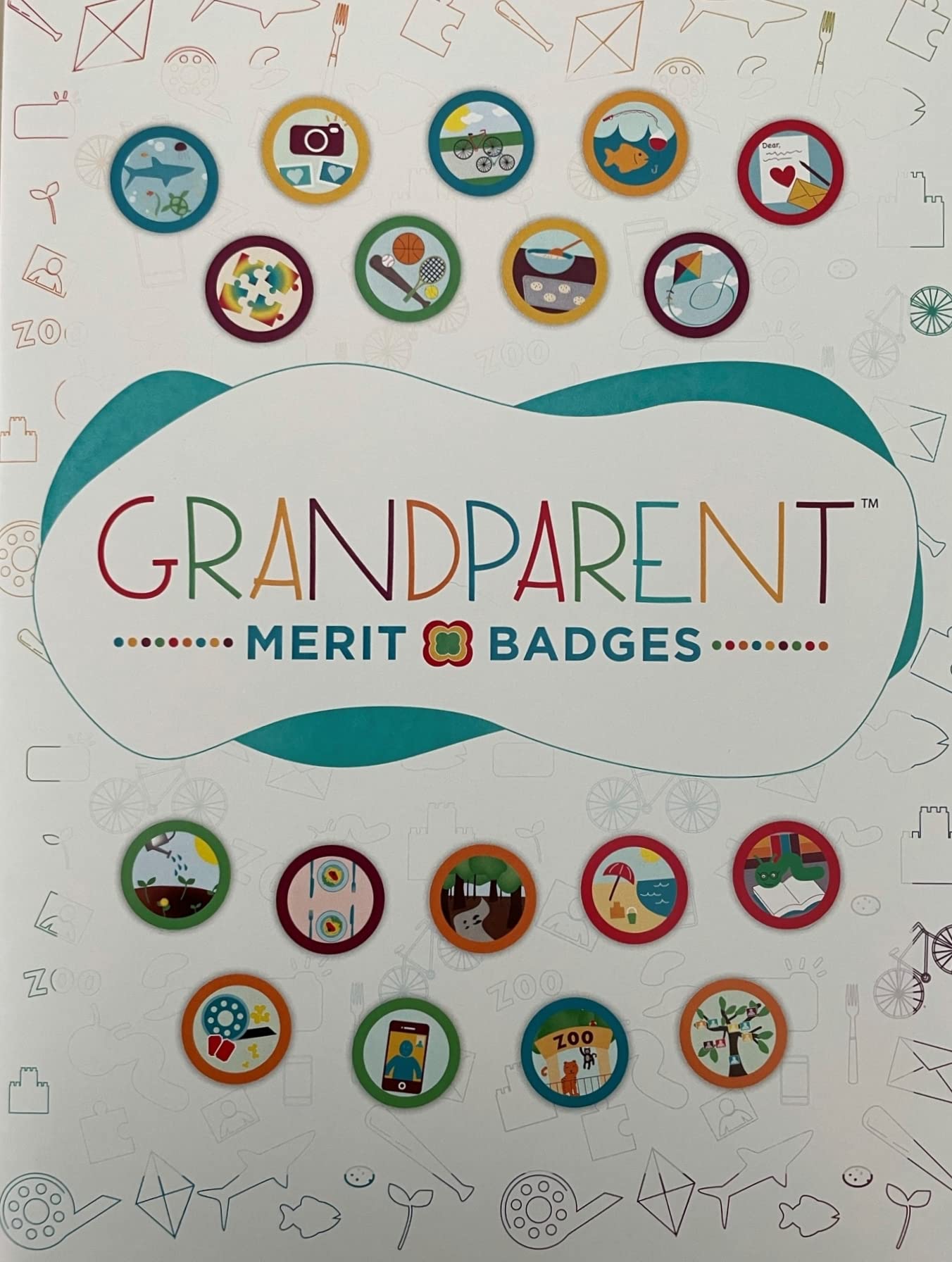 GRANDPARENT MERIT BADGES Kit First Edition - Best Gift idea! Fun with Grandkids Using This Keepsake Activity Journal. 18 Activity Journal Pages,Merit Badge Stickers and Certificate of Merit