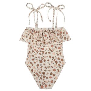 Century Star Girls Swimsuits Toddler Girls?Bathing Suits One Piece Swimsuits Toddler Girls?Swimwear Khaki Flower2-3T