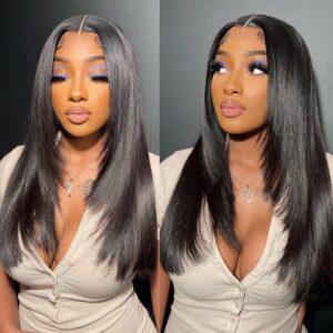 lrsical lace front wigs human hair straight 5x5 hd lace closure wigs human hair pre plucked 180 density straight human hair wigs for black women (5x5 hd lace closure wigs, 20 inch, straight)