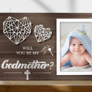 Rivocoda Godmother Proposal Gift, Will You Be My Godmother, Godmother Gifts from Godchild, Picture Frame Gift for Mother's Day or Birthday