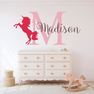 Custom Unicorn Name Wall Decal Art Decor Stars Sticker for Girl Room Personalized Vinyl LD66