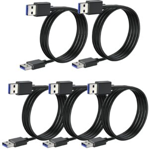 usb cable 6 feet 5-pack, usb 3.0 a to a male cord adapter double end usb 2.0 cord male to male for hard drive enclosures, dvd player, laptop cooler and more